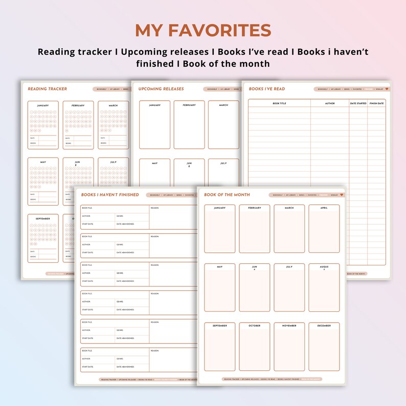 Digital Reading Journal: Book Review & Series Tracker (PDF) - Etsy