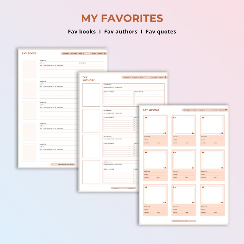 Digital Reading Journal: Book Review & Series Tracker (PDF) - Etsy