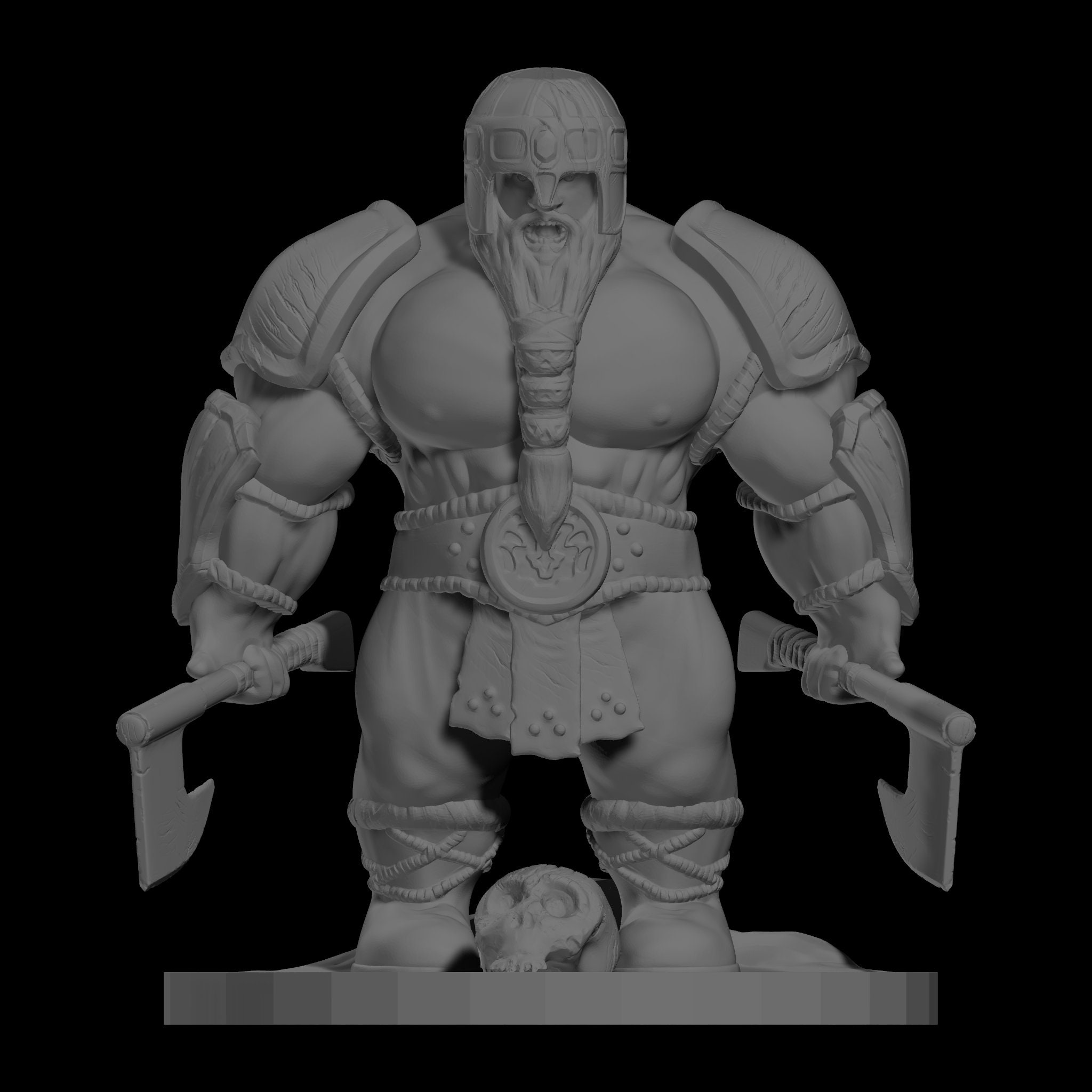 Dwarven Barbarian 3D STL File Dnd Dwarf Prop Tabletop Roleplay Gaming Fantasy RPG Miniature ...