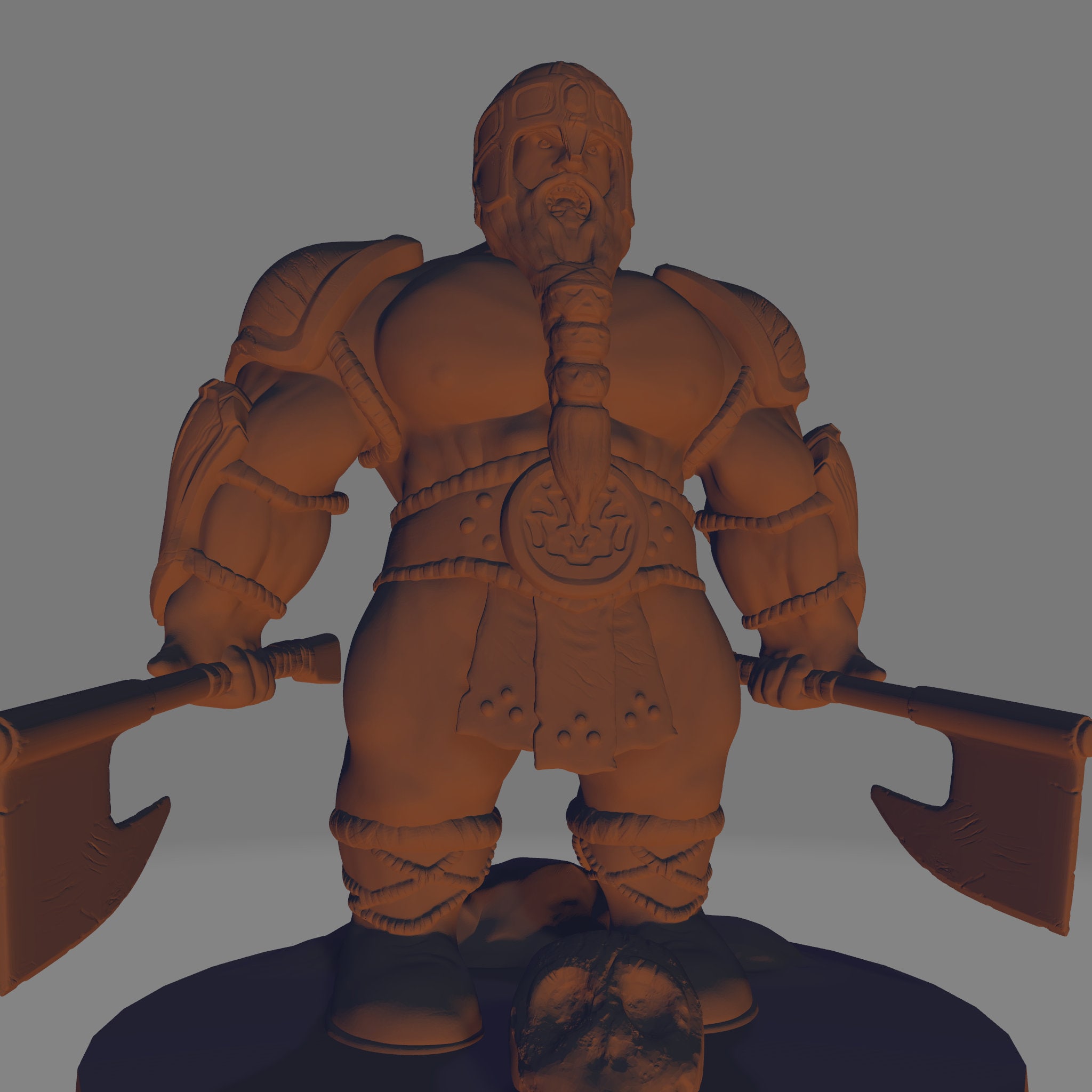 Dwarven Barbarian 3D STL File Dnd Dwarf Prop Tabletop Roleplay Gaming Fantasy RPG Miniature ...
