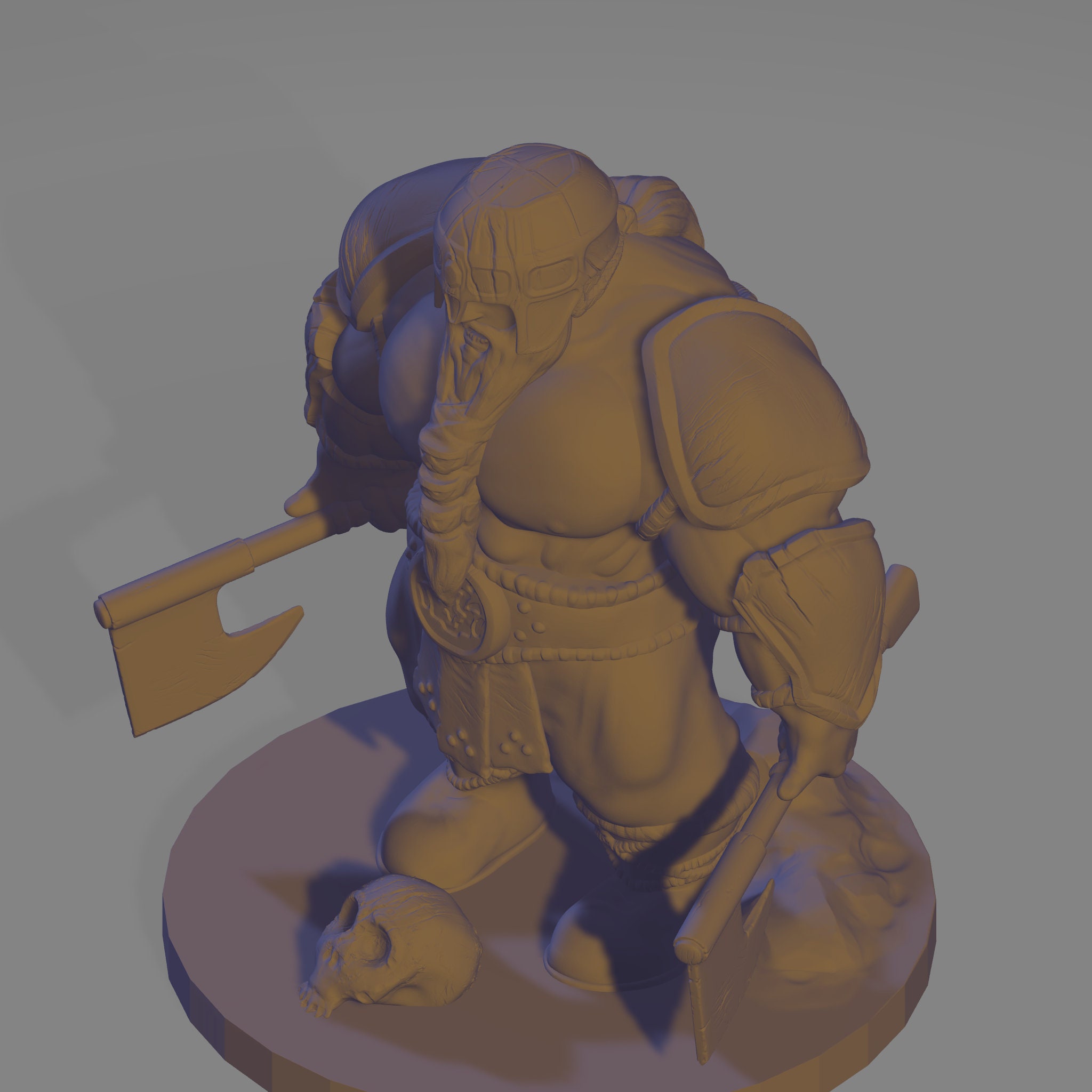 Dwarven Barbarian 3D STL File Dnd Dwarf Prop Tabletop Roleplay Gaming Fantasy RPG Miniature ...