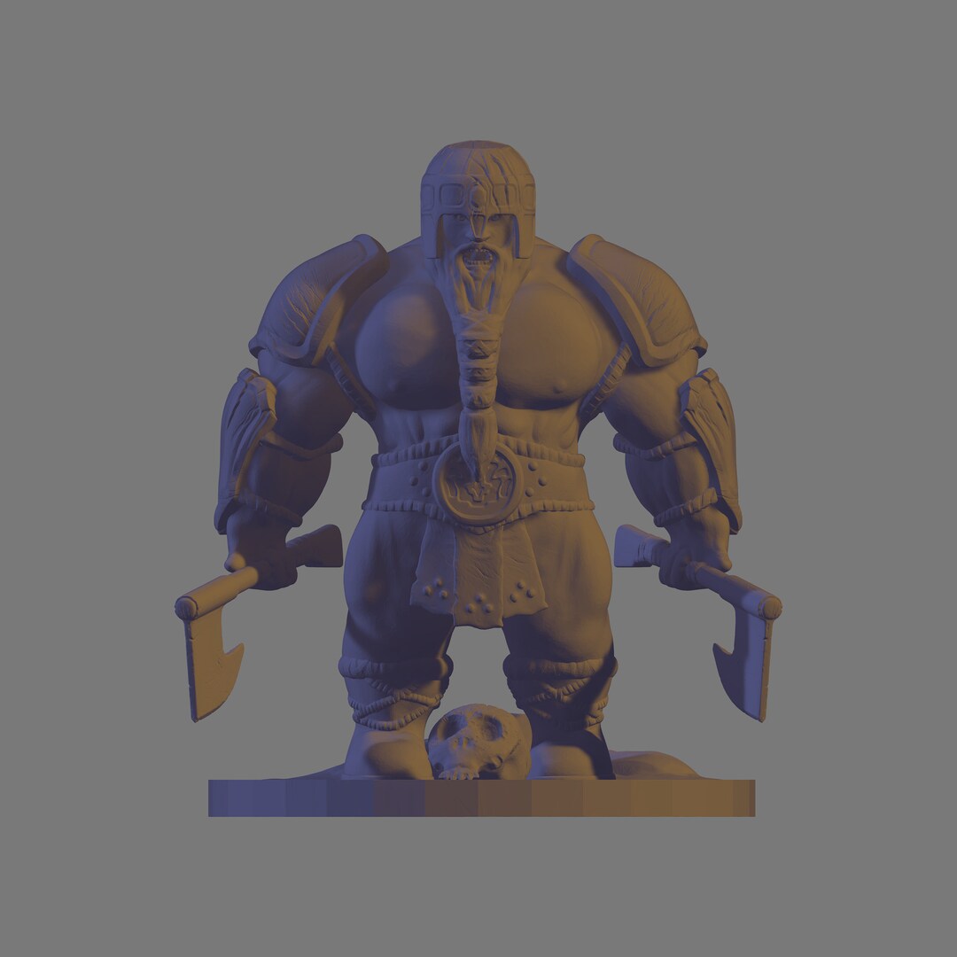 Dwarven Barbarian 3D STL File - Dnd Dwarf Prop - Tabletop Roleplay Gaming - Fantasy RPG ...