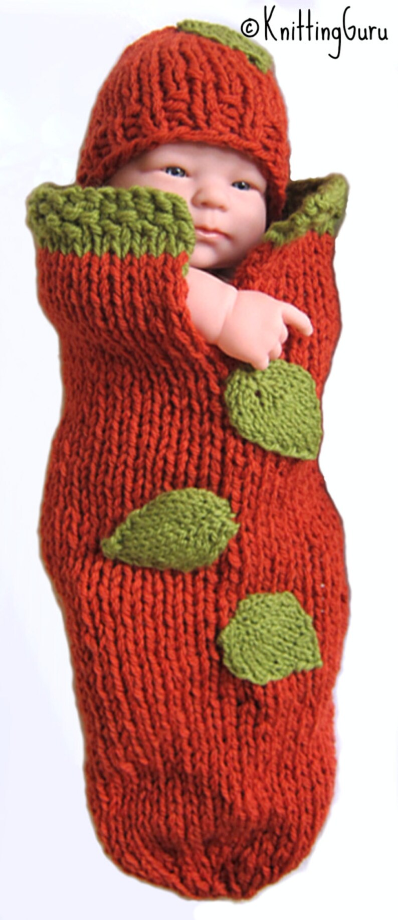 Baby Knitting PATTERN - Pumpkin Cocoon PDF - Infant Costume - Fast Easy ...