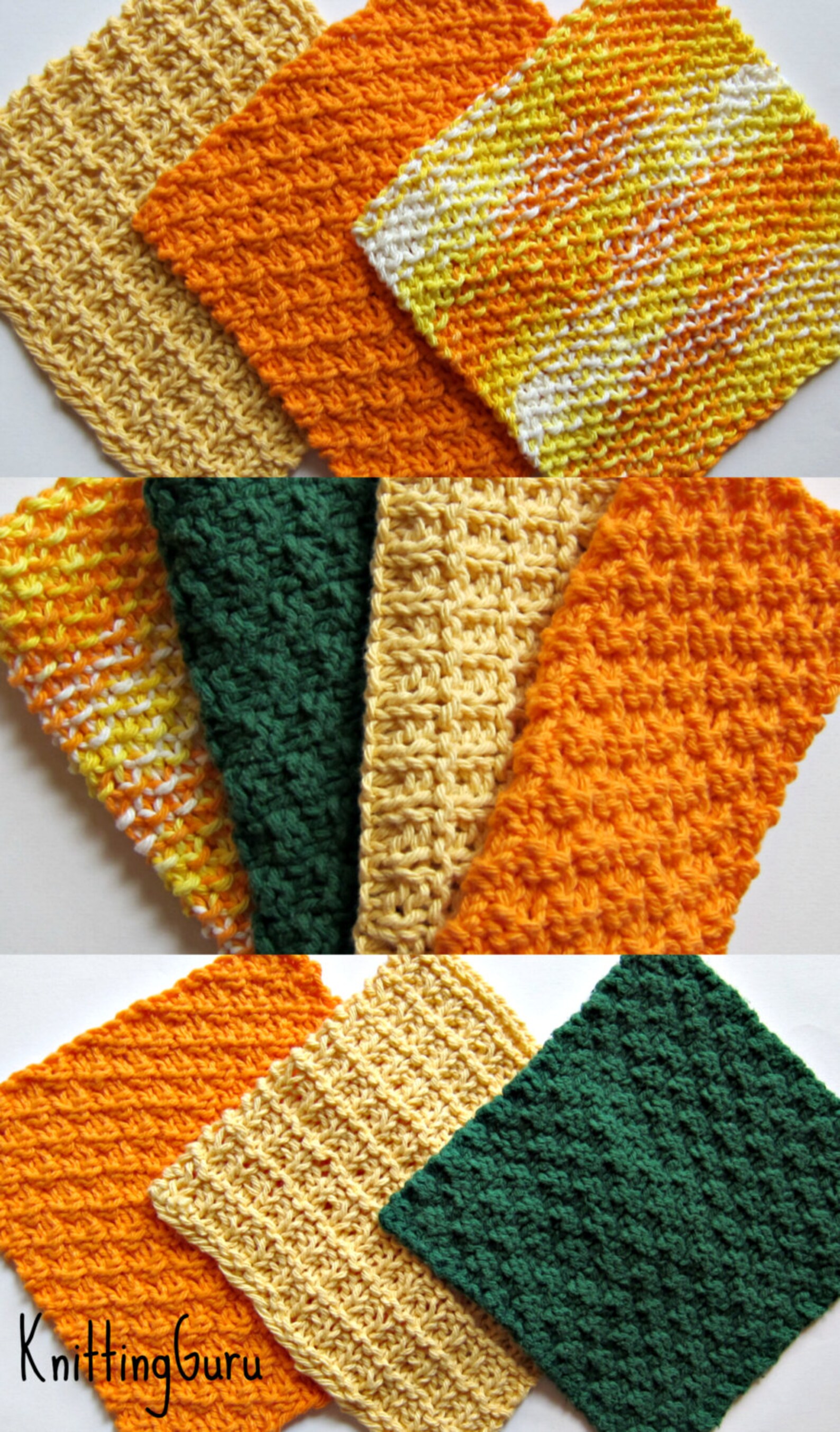 6 Knit Dishcloth PATTERNS: Eco-friendly Diy Tutorials - Instant ...