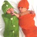 2 Knit Patterns- Carrots and Peas Baby Cocoons Costumes - DIY Knitting ...