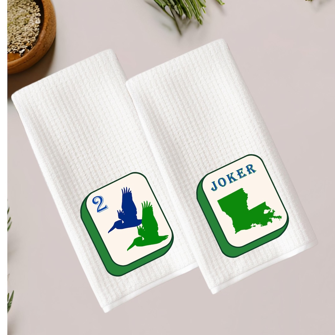 Mahjong Tea Towels: Louisiana Mardi Gras State Pride Decor - Etsy