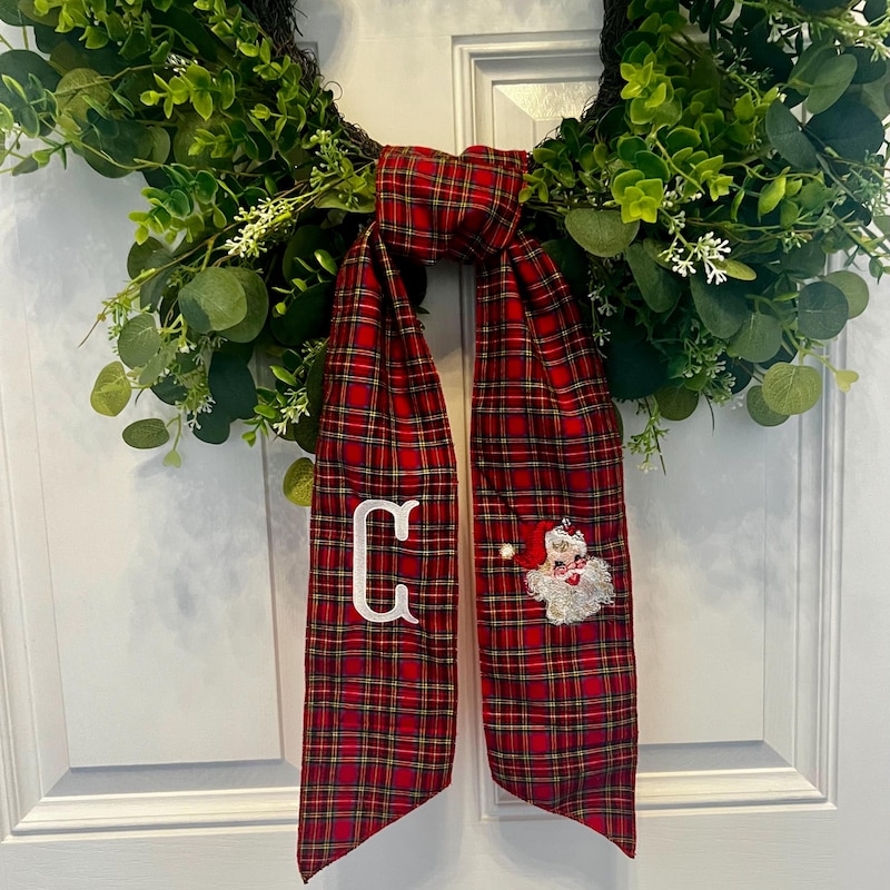 Vintage Santa Wreath Sash - Etsy