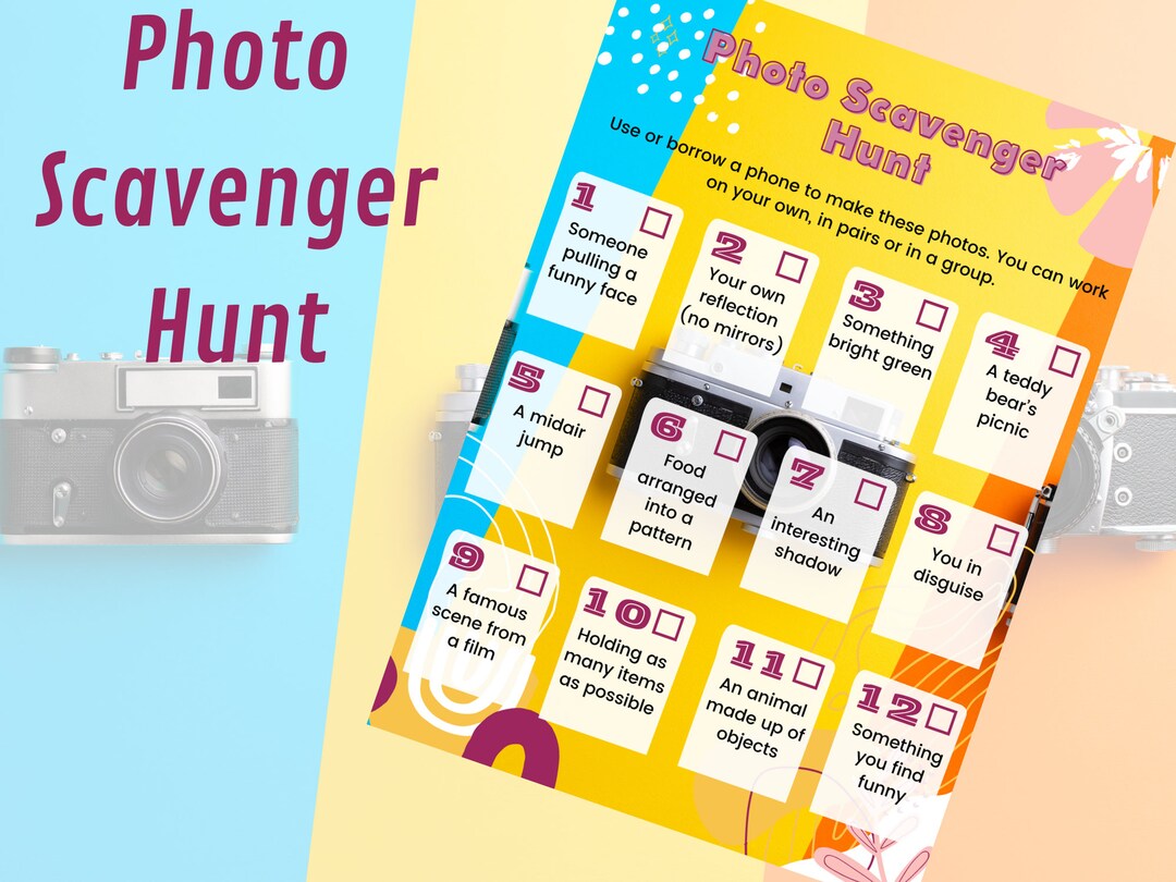 Photo Scavenger Hunt for Kids, Family or Groups, Rainy Day Game, Rainy ...