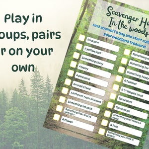 Forest Scavenger Hunt for Kids, Woodland Treasure Hunt for Kids ...