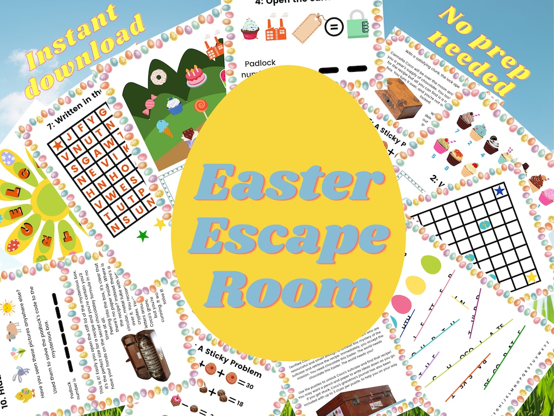 Easter Escape Game Kit Printable DIY for Family + Kids. Easter Escape ...