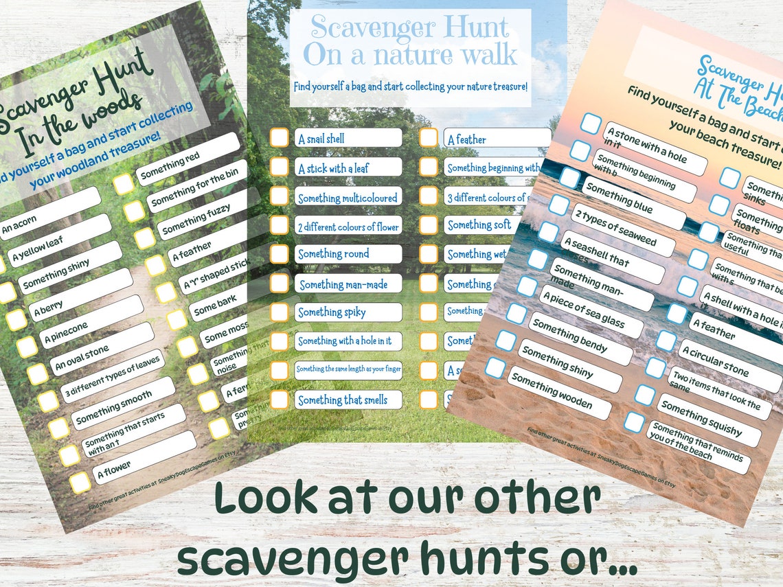 Forest Scavenger Hunt for Kids, Woodland Treasure Hunt for Kids ...