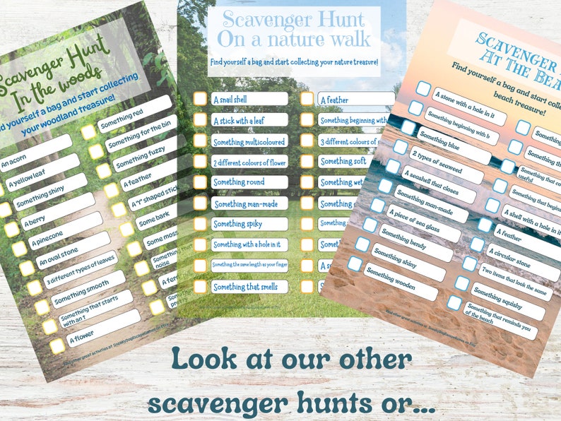 Beach Scavenger Hunt for Kids, Seaside Treasure Hunt, Nature Holiday ...