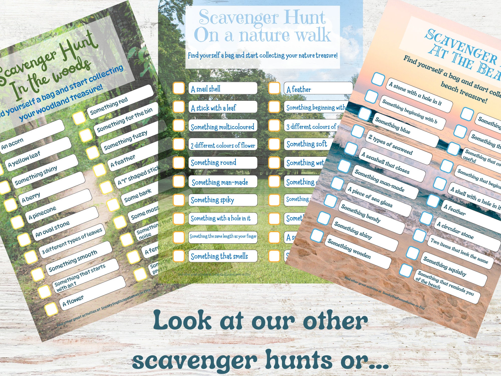 Beach Scavenger Hunt for Kids, Seaside Treasure Hunt, Nature Holiday ...