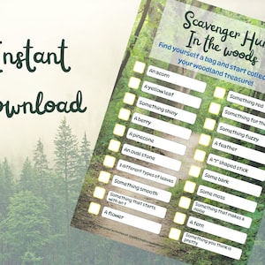 Forest Scavenger Hunt for Kids, Woodland Treasure Hunt for Kids ...