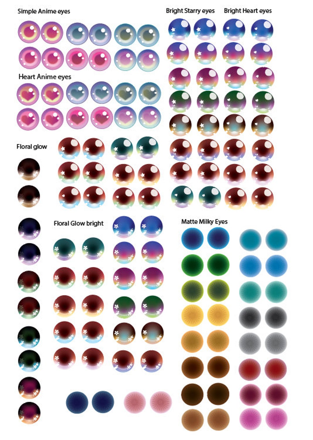 Blythe & Furby Printable Eye Chips - Sheet #10 - 14mm - Etsy