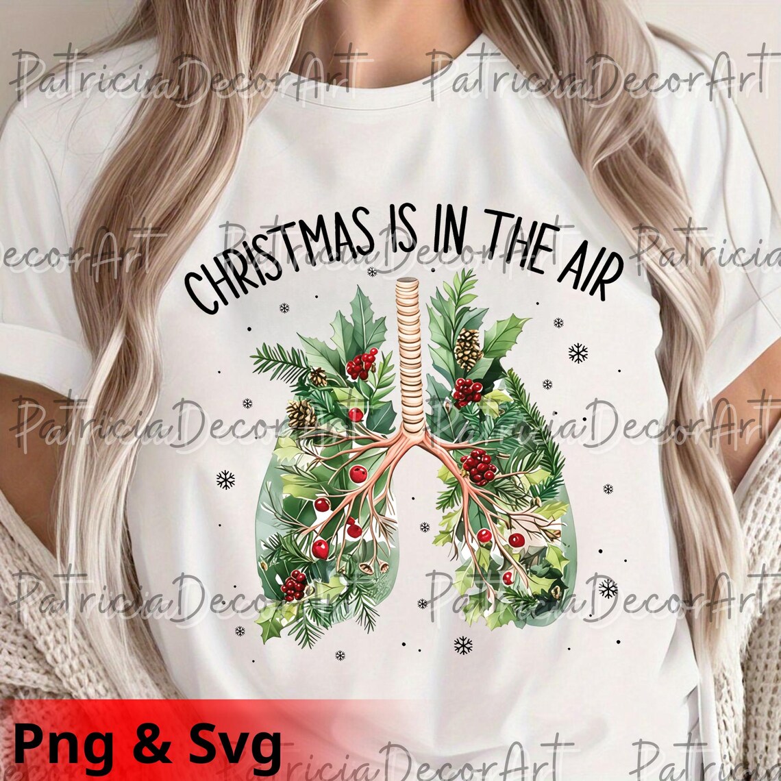 Christmas Lungs Png Svg, Respiratory Therapist PNG, Funny Pulmonologist ...
