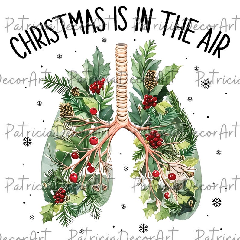 Christmas Lungs Png Svg, Respiratory Therapist PNG, Funny Pulmonologist ...
