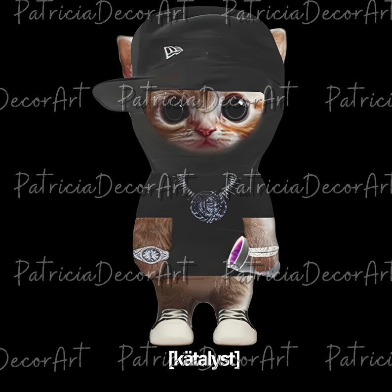 Funny Yeat Kitty Cat Meme Png Svg Digital File, Vintage Cat PNG, Gen Z ...