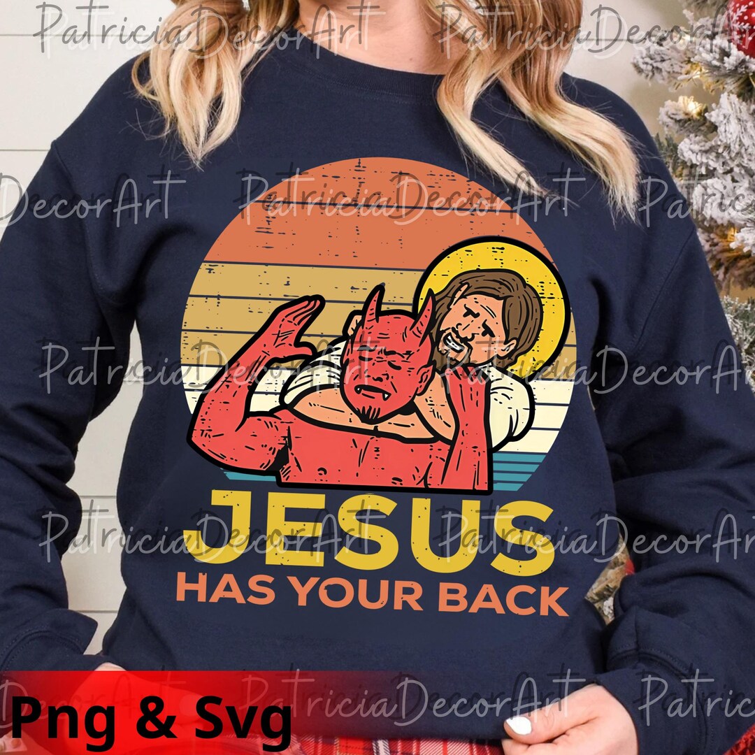 Jesus Has Your Back Digital File, Christian Jiu Jitsu Quote, Retro ...
