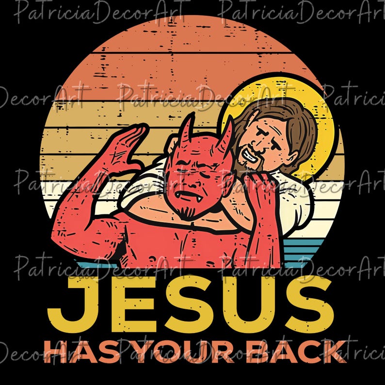 Jesus Has Your Back Digital File, Christian Jiu Jitsu Quote, Retro ...