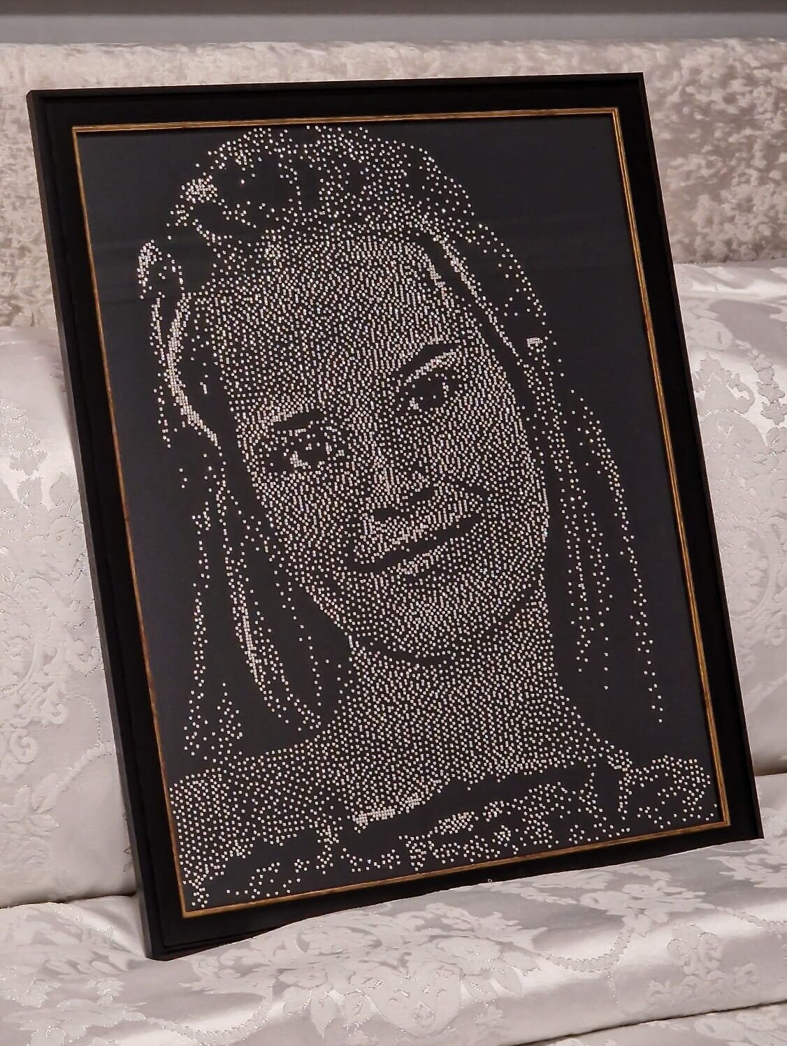 Crystal Portrait Painting With Crystals Personalized Handwork Shine ...