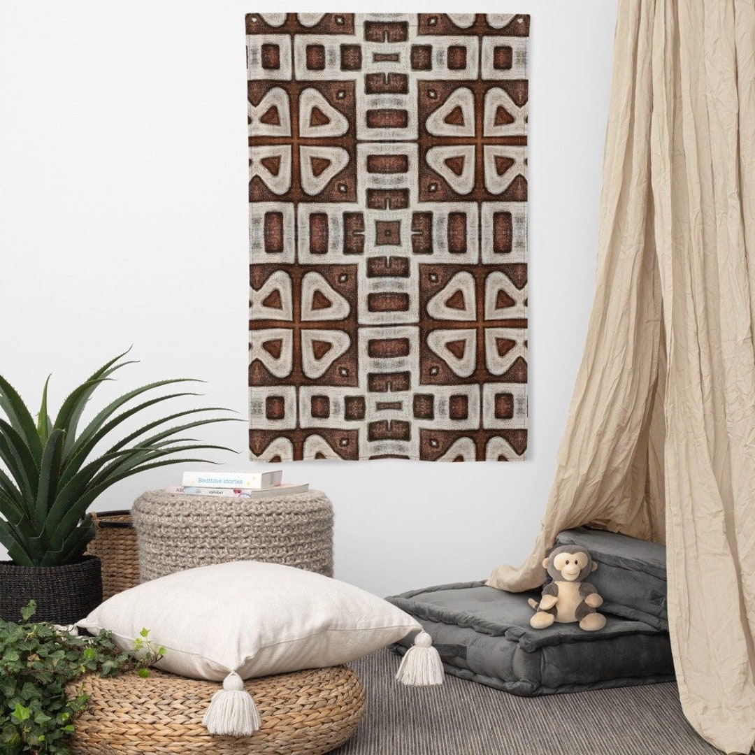 AFRICAN CHECK KUBA Cloth Flag, Mud Cloth Printed Flag, Tribal Pattern ...