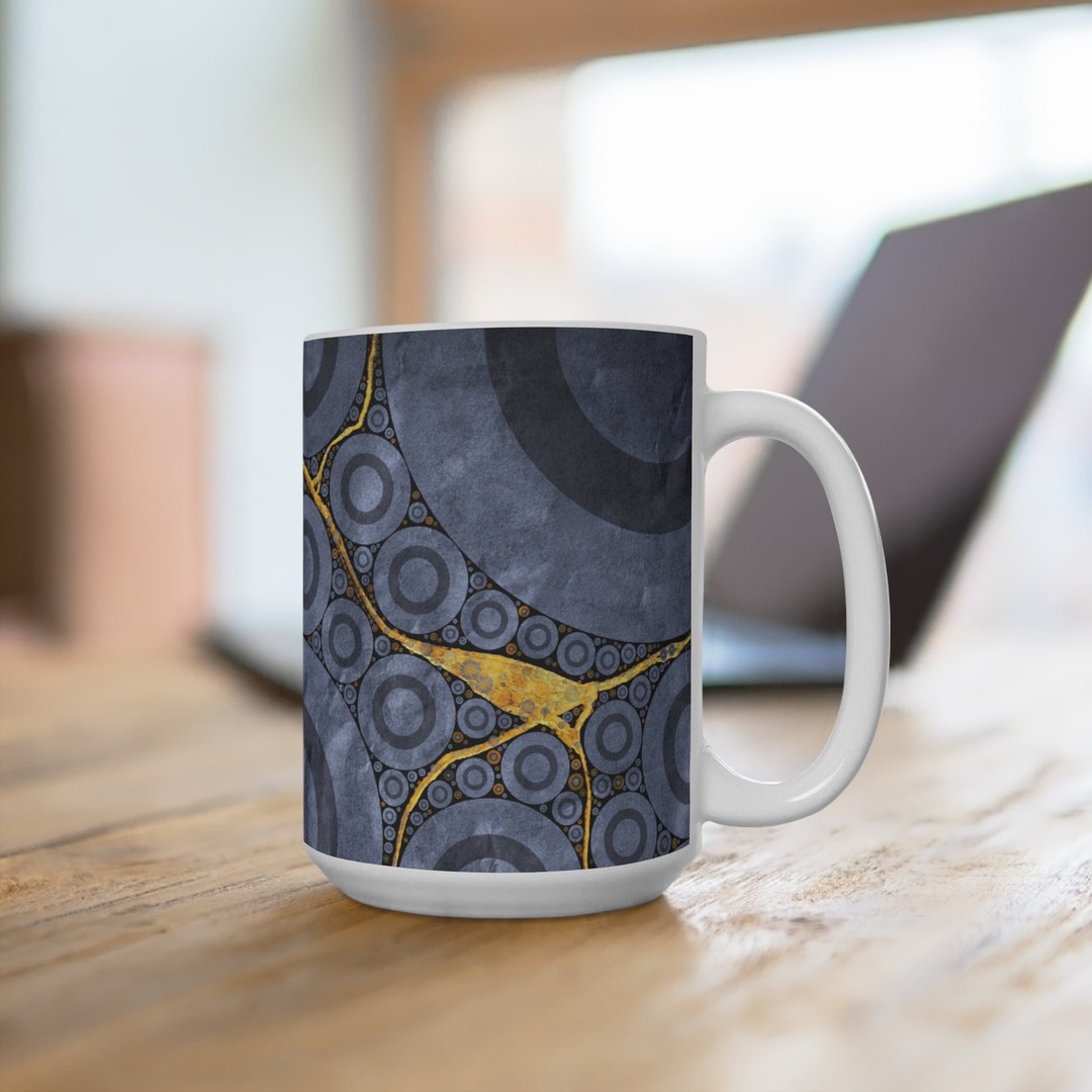 Blue Jean Baby Kintsugi Large Coffee Mug 15oz, Tea Lovers Cup, Blue ...