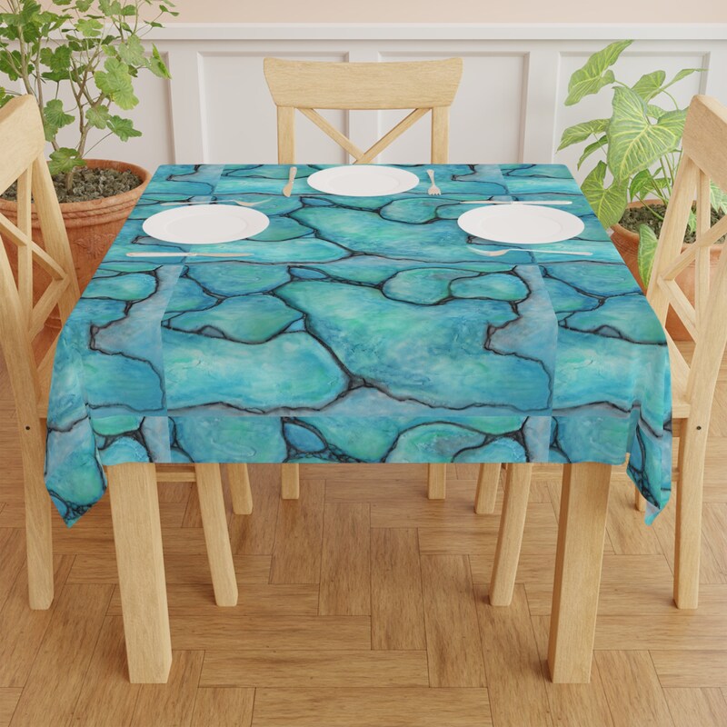 Turquoise Tablecloth - Etsy