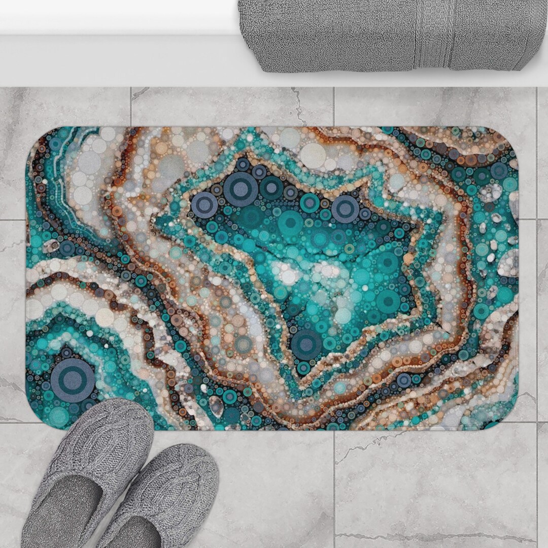 Mexican Turquoise Cenote Mat, Bath Mat, Cushioned Kitchen Mat, Hippie ...