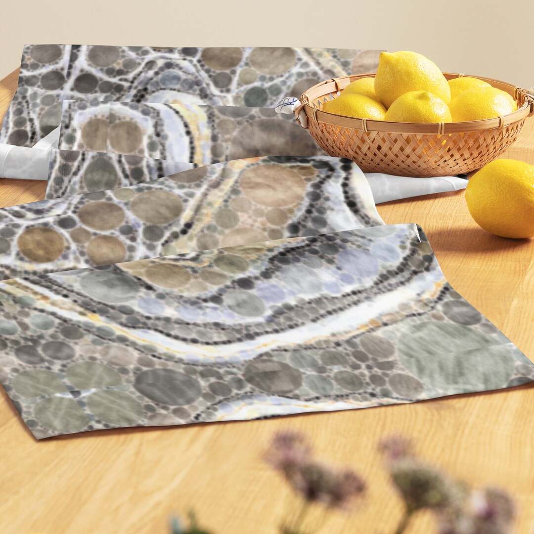 Mexican Fancy Agate Table Runner, Nature Kitchen Decor, Taupe Table ...