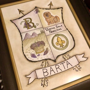 Custom Personalized Crest, Family Heraldry, Home Crest Hand Painted ...