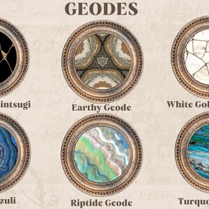 Japanese Kintsugi, Geode Collection, Multi-design Greeting Cards, 5 ...