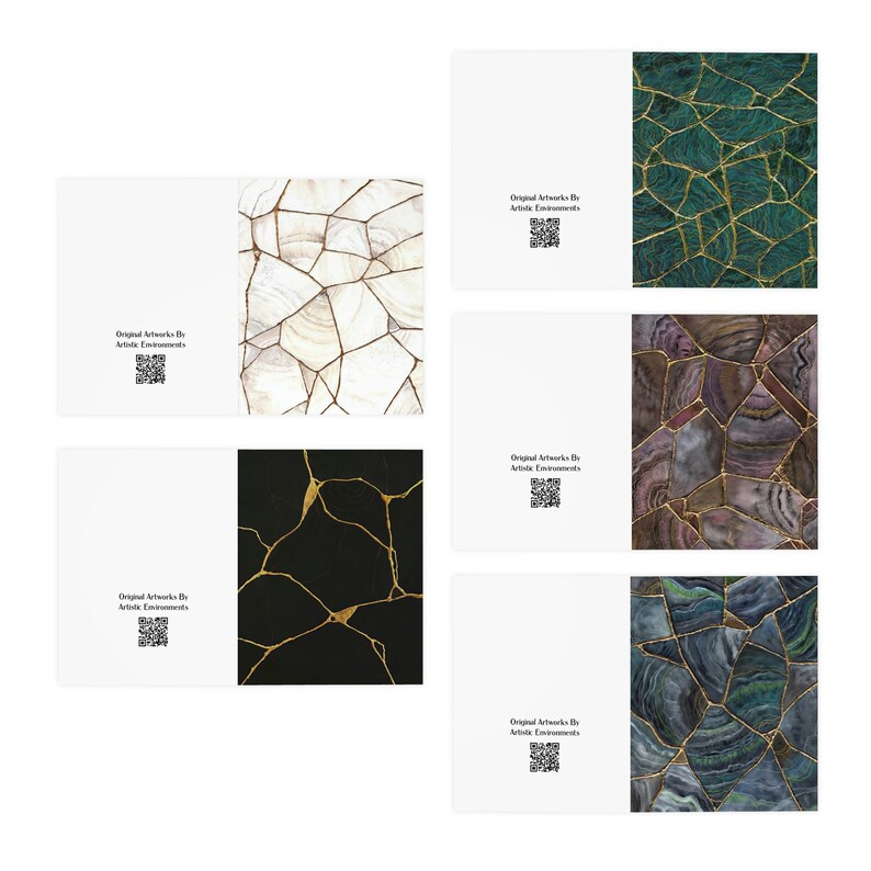 Japanese Kintsugi Geode Collection Multi-design Greeting - Etsy