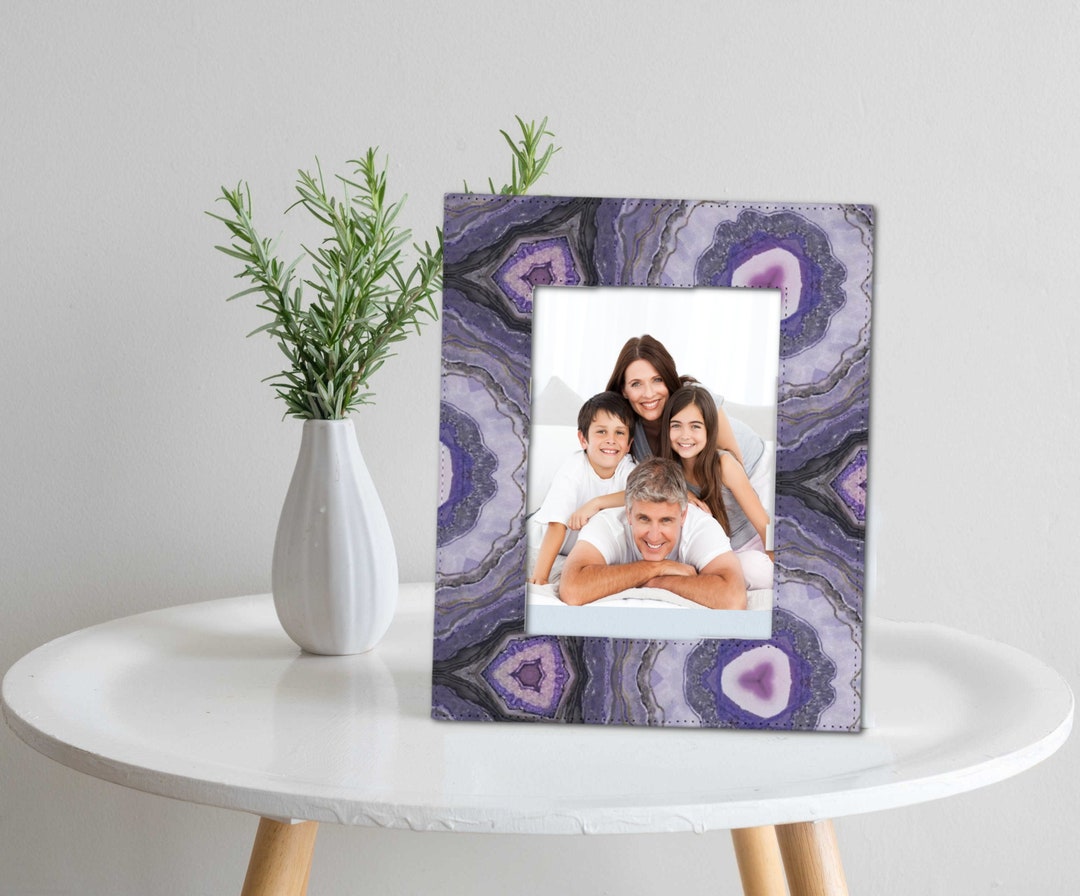 Purple Agate Picture Frame: Boho Geode, Amethyst Crystals - Etsy