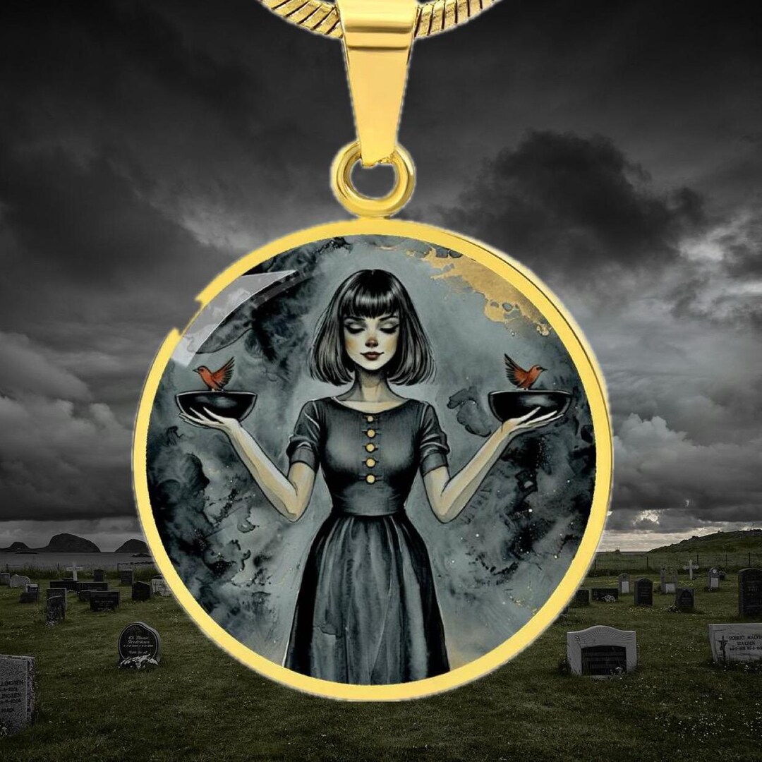 Little Wendy Bird Girl Round Pendant - Savannah Gothic Engravable ...