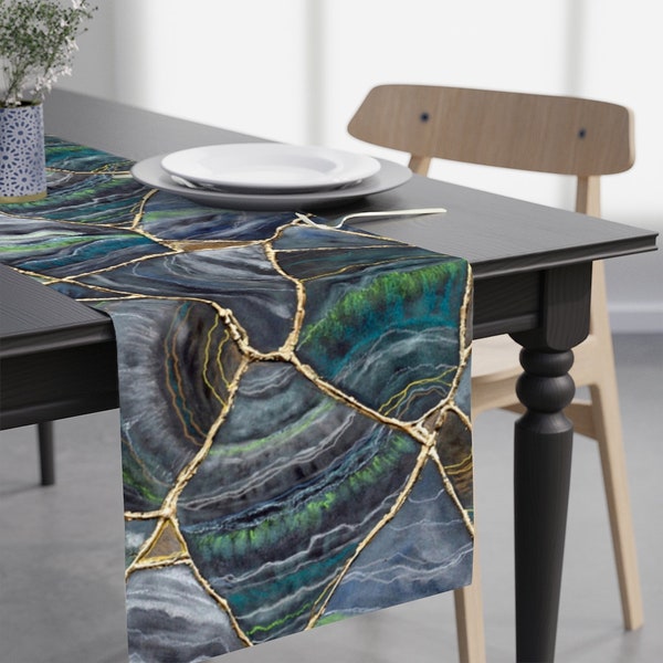 Blue Table Runner - Etsy