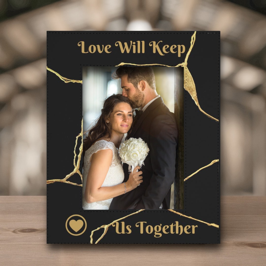 Black Gold LOVE Kintsugi Inspired Picture Frame 5x7 Wedding Frame Elegant Husband Photo Frame ...