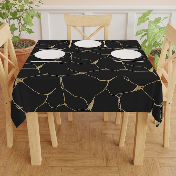 Black and Gold Tablecloth - Etsy
