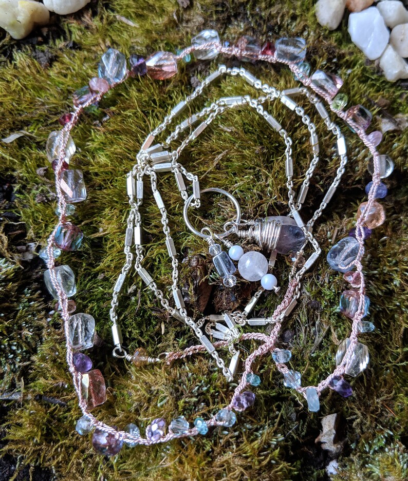 Crystal and Chain Wrap Necklace - Etsy