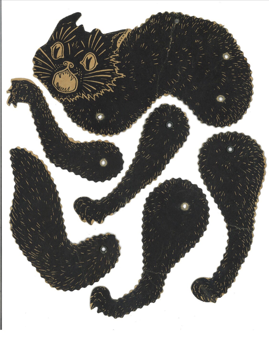 1940s Black Cats Digital Downloadable DIY Easy Articulated Cat Project ...