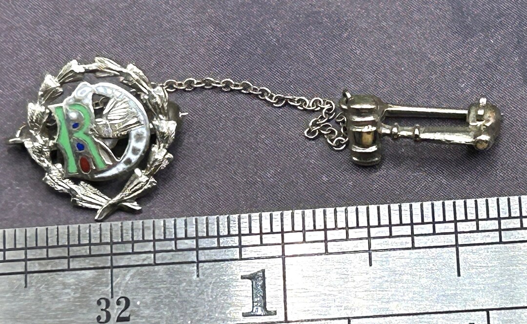 Vintage Daughters of Rebekah 14K White Gold Enameled Odd Fellows Pin ...