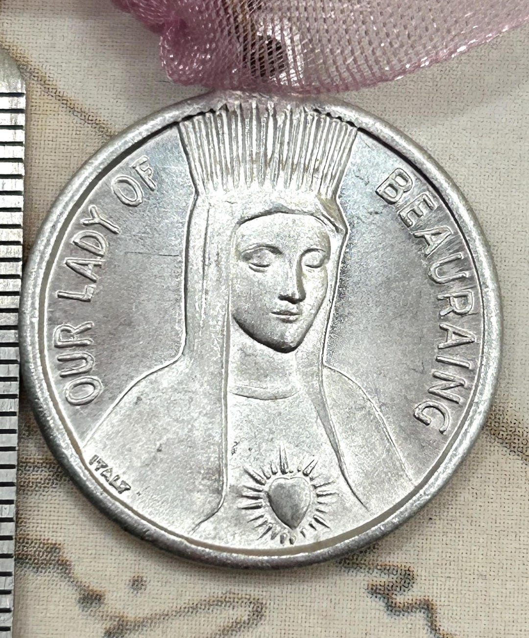 Vintage Italy Our Lady of Beauraing Catholic Religious Medal Pendant ...