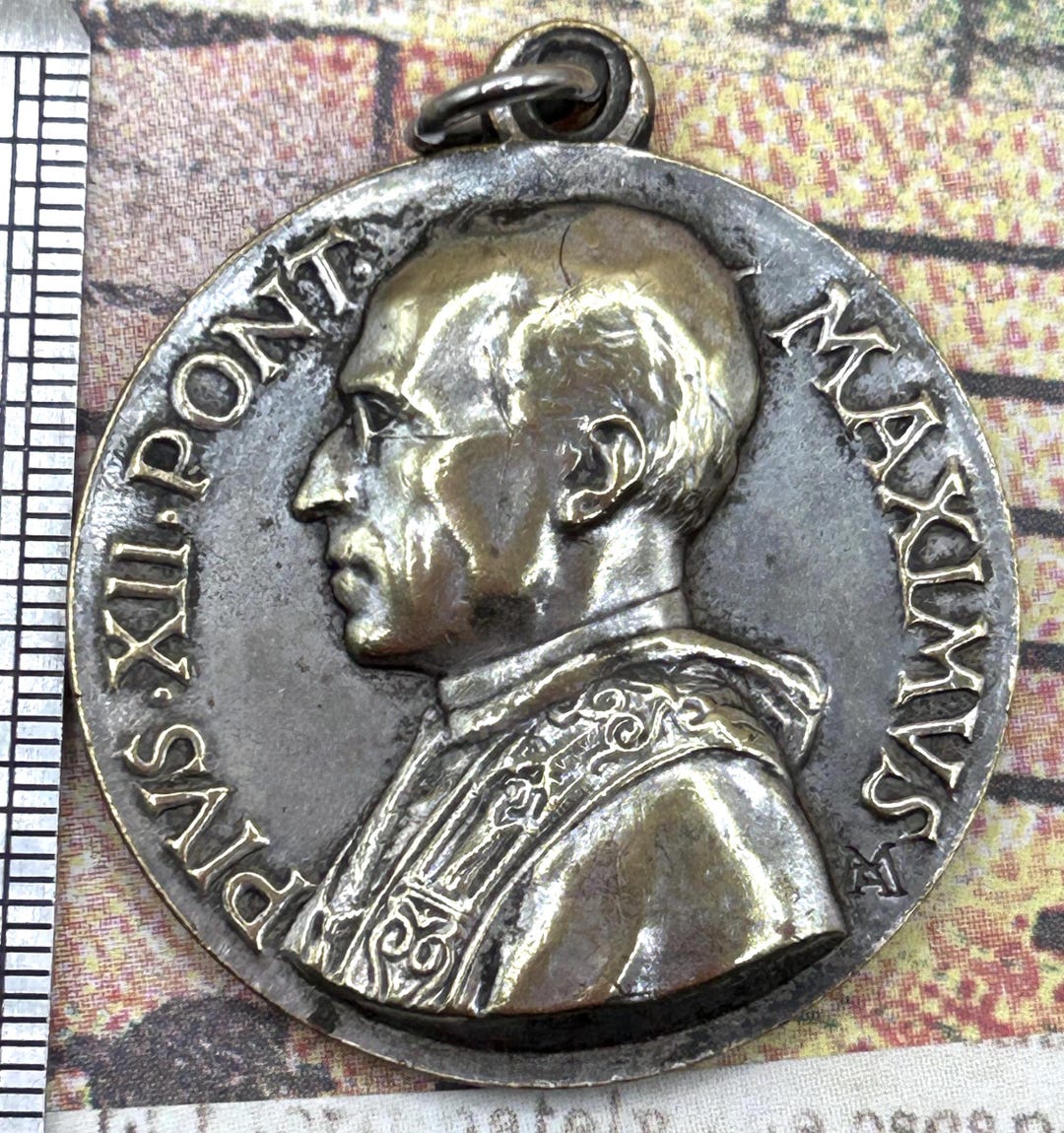 Vintage Large Old Pope Pius XII Catholic Vatican Religious Medal ...