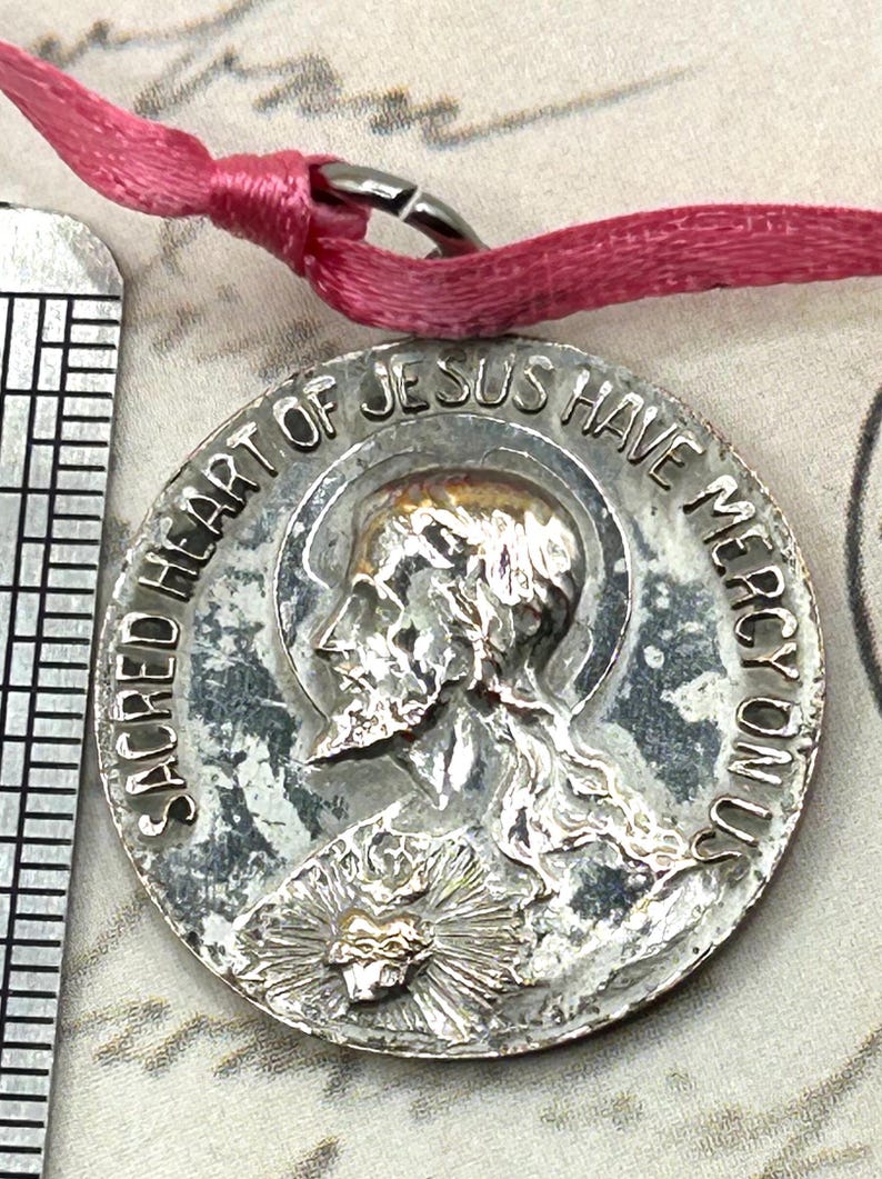 Vintage Rustic Old Sacred Heart of Jesus Have Mercy on Us Our Lady of ...