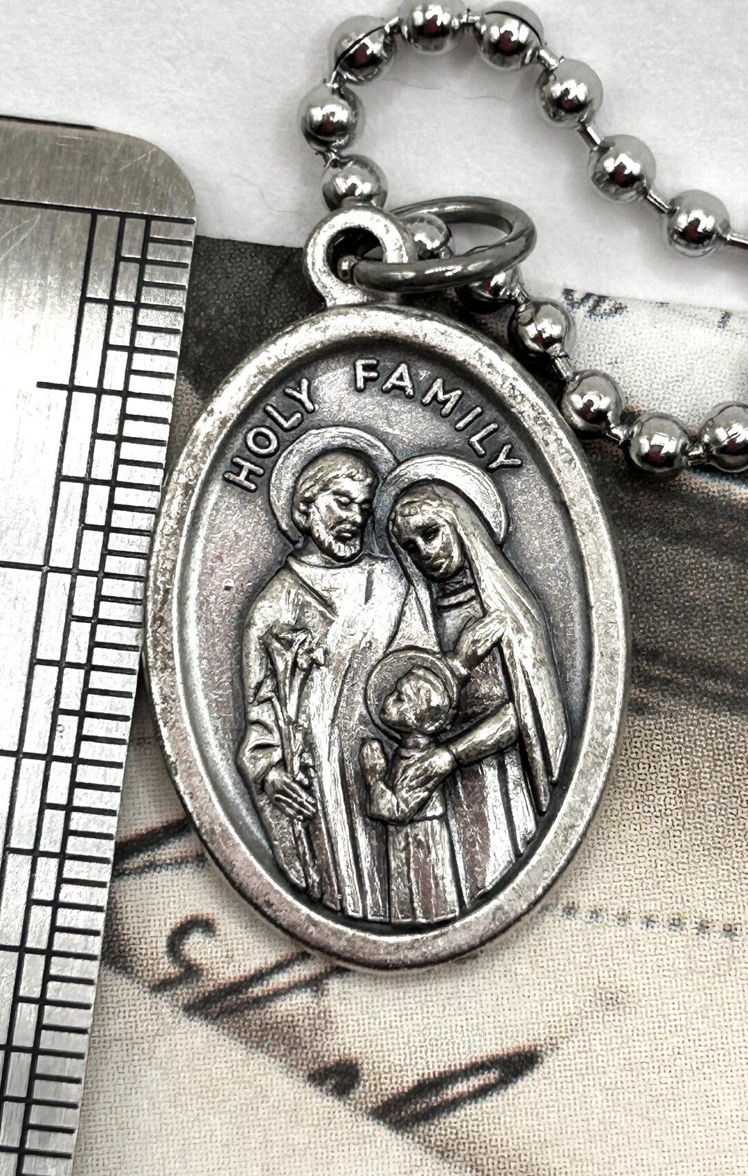 Holy Family Jesus Mary Joseph Holy Spirit Dove Catholic Religious Medal ...