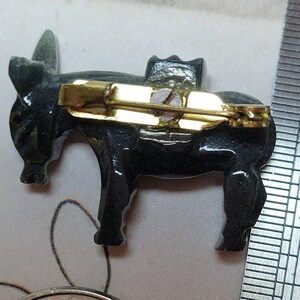 Vintage Hand Carved Burro Donkey Mule Natural Stone Unusual Brooch Pin ...