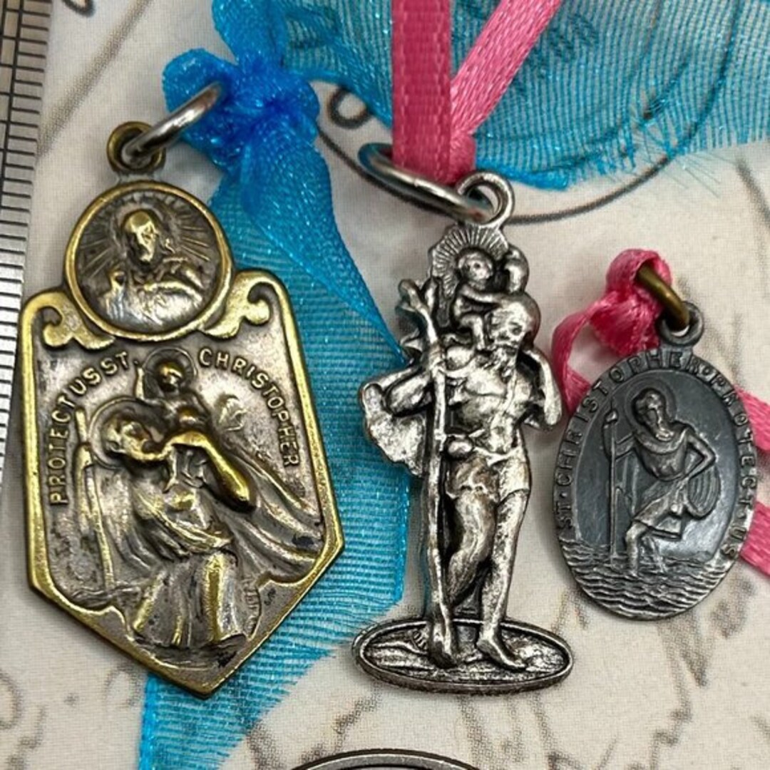 Vintage Lot of Religious Catholic Medal Pendant Charms Saint St ...