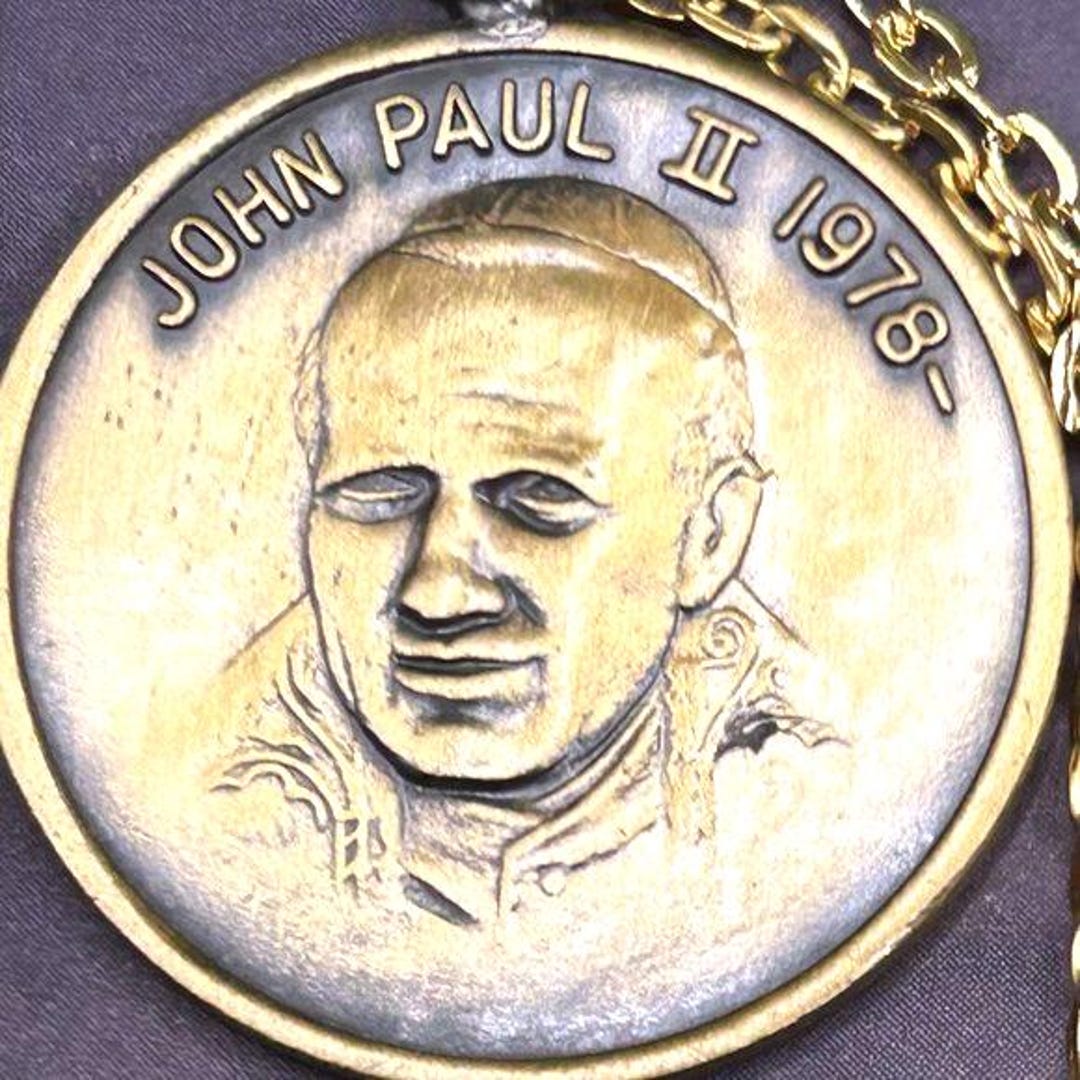 Vintage Pope John Paul II & John Paul I Catholic Gold Tone Religious ...