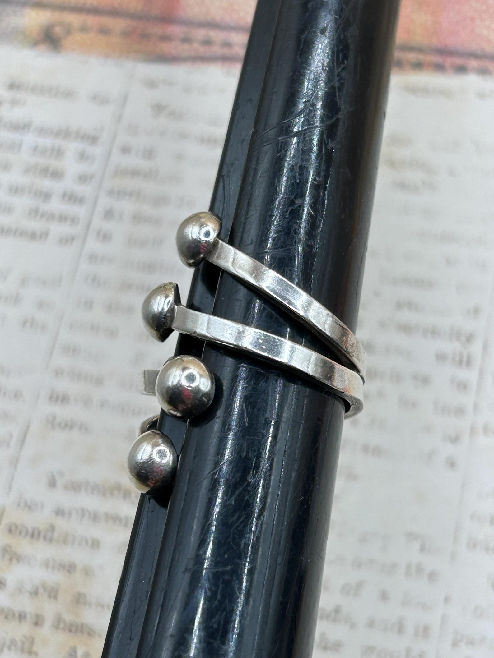 Vintage Modernist Mod Bold Wrap Bypass Adjustable 925 Hallmarked Sphere ...