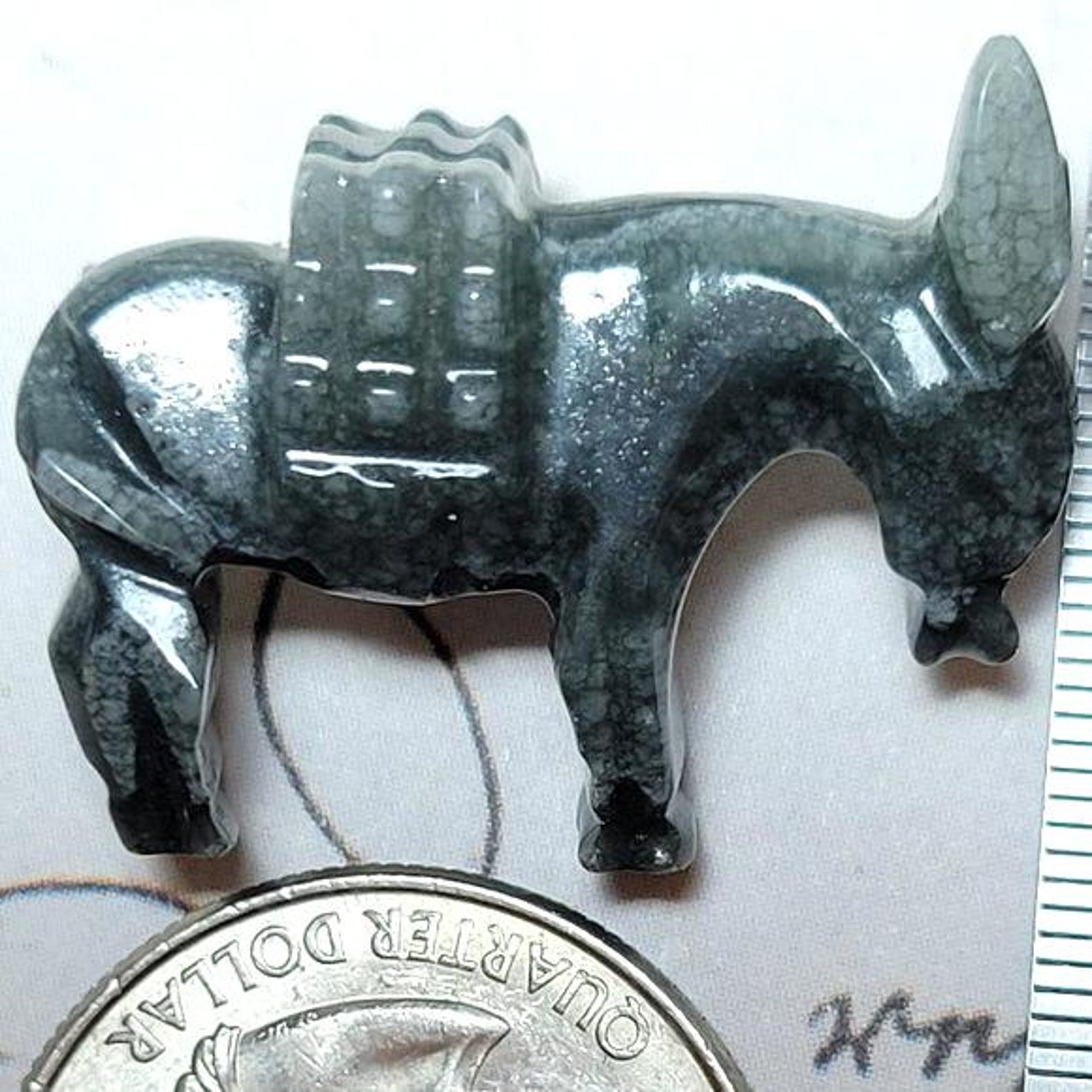 Vintage Hand Carved Burro Donkey Mule Natural Stone Unusual Brooch Pin ...